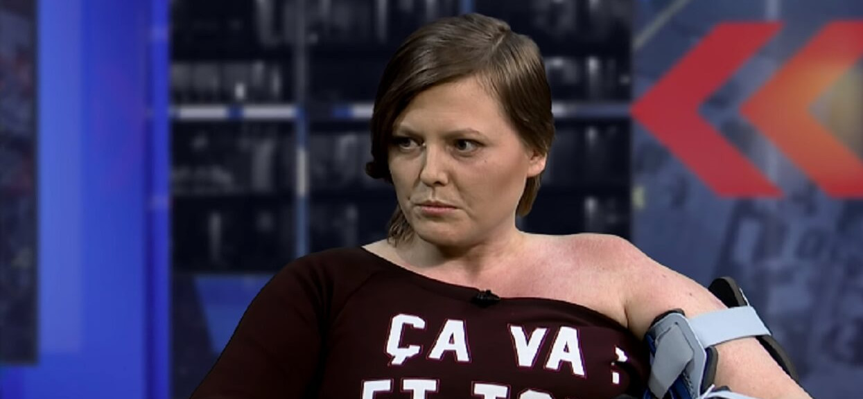 Niepełnosprawna Isabel Marcinkiewicz biegnie na wywiad do telewizji ...